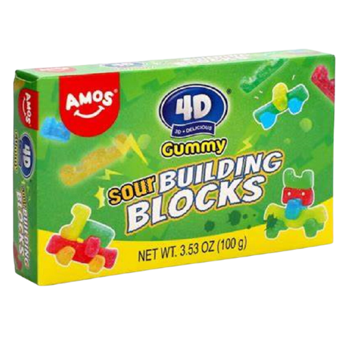 Amos 4D Sour Gummy Building Blocks 12x100g – Mazovia Brands